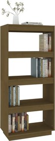 vidaXL Knihovna / dělicí stěna 60 x 35 x 135 cm masivní borovice [810872] Barva: Bílá
