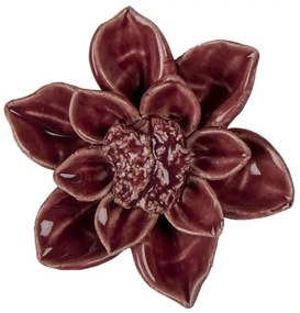 Keramická dekorace květina bordová – 8x4 cm