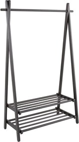 Černý stojan na oblečení z borovicového dřeva 100x150x41 cm Cole – Jotex