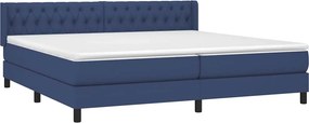 Box spring postel s matrací modrá 200x200 cm textil 3129983