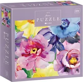 INTERDRUK Puzzle Barevné květy / 500 dílků / 47 × 33 cm