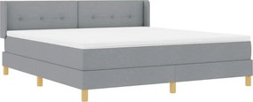 Postel s boxspringem s čelo Světle šedá 200 x 180 cm textil 3341307