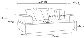 Tmavě modrá žinylková pohovka 237 cm Whesley – Bobochic Paris