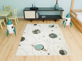 Koberec Lima G759A planety, tyrkysový / krémový