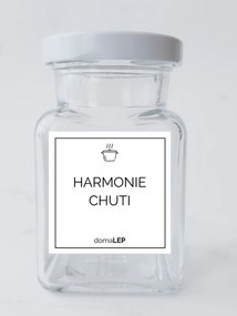 Samolepka na kořenky HARMONIE CHUTI bílá 5 × 5 cm základní písmo