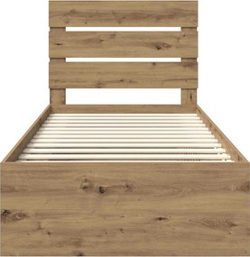 Rám postele Umělecký dub 90 x 190 cm Masivní borové dřevo 3411799