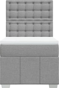 Box spring postel s matrací světle šedá 80 x 200 cm textil 3291509
