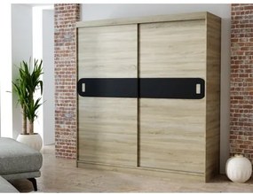 Šatní sklříň LEX 200 cm dub sonoma Bílá