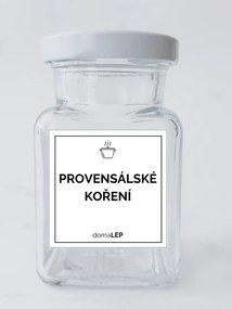 Samolepka na kořenky PROVENSÁLSKÉ KOŘENÍ bílá 5 × 5 cm tučné písmo