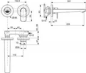 Ideal Standard Connect Air - Umyvadlová podomítková baterie | 2-otvoro