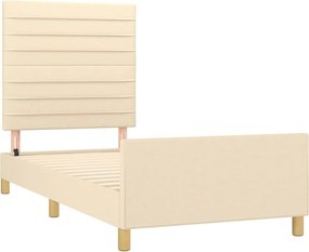 Rám postele bez matrací krémově 90x200 cm textil 3125111