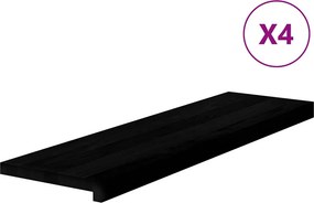Nášlapy na schody 4 ks hnědo-černé 90x30x2 cm masivní dub 3283021
