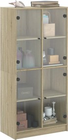 Highboard s dvířky dub sonoma 68 x 37 x 142 cm kompozitní dřevo 3295859