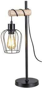 Rabalux Stolní lampa FABIANO 1x40W | E27 - černá, světlé dřevo