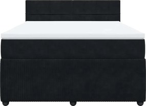 Box spring postel s matrací černá 140 x 190 cm samet 3287736