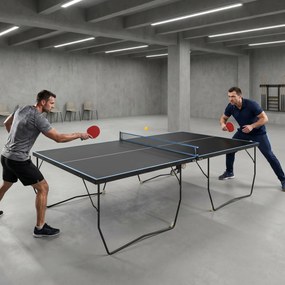 SPORTNOW venkovní stůl na stolní tenis, skládací stůl na stolní tenis se síťkou, kolečky, 2 pálkami na stolní tenis a 3 míčky, ocel, černý, 274 x 152…