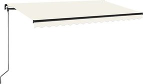 Ručně zatahovací markýza s LED světlem 450 x 350 cm krémová 3069202