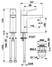 KFA Armatura 4522-825-00 - Umyvadlová baterie + výpusť MALAGA 17 cm lesklý chrom