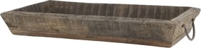 Podnos Grimaud s úchyty z recyklovaného dřeva a železa hnědý Nature – 49*26*7 cm