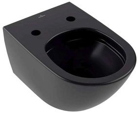 Villeroy & Boch Antao - Závěsné WC, Rimless, CeramicPlus, TitanGlaze, TwistFlush, Pure Black 4674T0R7