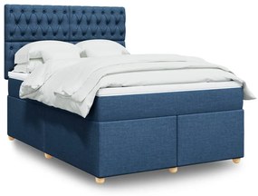 Box spring postel s matrací modrá 160x200 cm textil 3291344