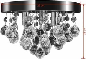 Visací stropní svítidlo křišťálový lustr chromový 240688