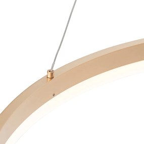 Designové závěsné svítidlo zlaté 80 cm vč. LED 3-stupňové stmívatelné - Anello