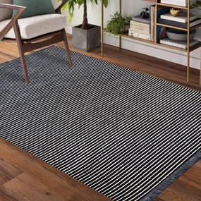 Protiskluzový černo bílý koberec do obývacího pokoje Šířka: 160 cm | Délka: 230 cm