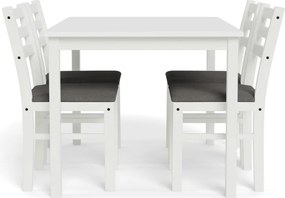 ACTONA Jídelní set stolu a čtyř židlí ALICANTE bílý 110x70 cm