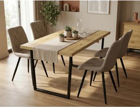 Jídelní stůl HT-R5216 OAK, lamino, dub (160 x 80) cm
