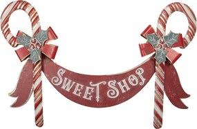 Nástěnná kovová cedule Sweet Shop - 91*5*59 cm