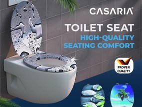 Casaria WC sedátko Waterdrops – soft-close, MDF, šedé