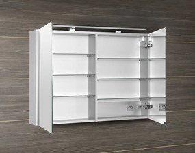 Sapho Sapho, MIRRÓ galerka s LED osvětlením, 100x70x16cm, bílá, MC100-0030