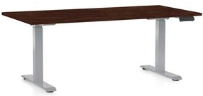 Výškově nastavitelný stůl OfficeTech D, 160 x 80 cm, šedá podnož, wenge