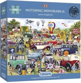 GIBSONS Puzzle Motoring Memorabilia Rally / 1000 dílků / 68 x 49 cm