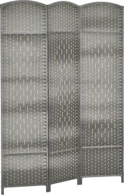 HOMCOM 3-panelový skládací paravan 135x180 cm - dělící obrazovka pro soukromí z polypropylenu do kanceláře nebo ložnice - šedá kombinace
