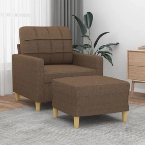 Křeslo s podnožkou hnědé 60 cm textil 3200996