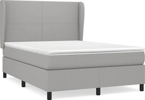 Box spring postel s matrací světle šedá 140 x 200 cm textil 3127805