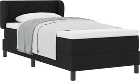 Postel s boxspringem s čelo Černá 100 x 200 cm textil 3340075