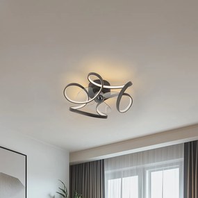 Stropní ventilátor černý 55 cm vč. LED stmívatelný s dálkovým ovládáním - Mandy