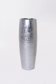 Stříbrný květináč GALA, výška 100 cm, sklolaminát, stříbrný