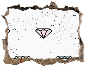Wallmuralia Fototapeta díra na zeď Diamanty 95x64 cm