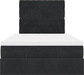 Osmanský rám postele s matracemi černý 120x200cm samet 3313537
