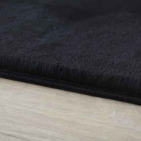 Ayyildiz, Kusový koberec Pouffy 5100 Black kruh, 120x120 (průměr) kruh, černá, obývací pokoj