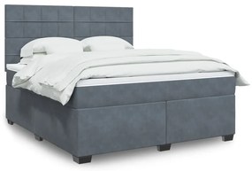 Box spring postel s matrací tmavě šedá 180x200 cm samet 3293279