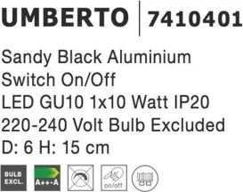 Nástěnné svítidlo NOVA LUCE UMBERTO GU10 7410401 bez žárovky