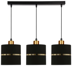 Černé závěsné svítidlo s textilním stínidlem ø 15 cm Assam – Candellux Lighting