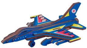 Woodcraft Dřevěné 3D puzzle Bojové letadlo F16