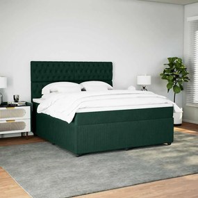 Box spring postel s matrací tmavě zelená 180x200 cm samet 3292415