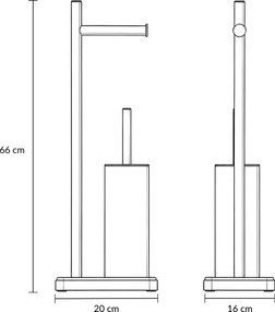 WC štětka s bambusovým držákem na toaletní papír ISME, 66 cm – černá